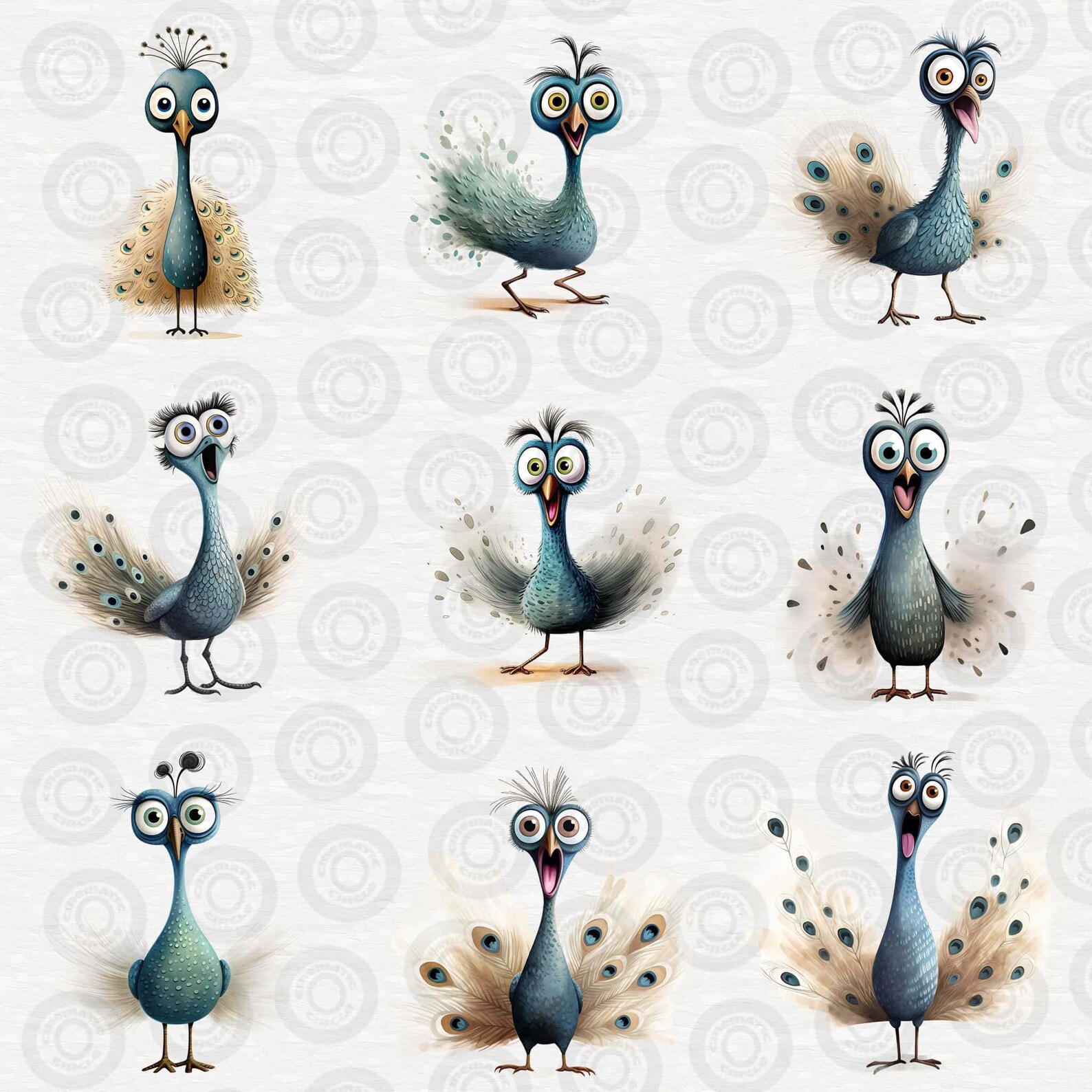 Funny Peacock Clipart Bundle Hilarious Peacocks - Etsy