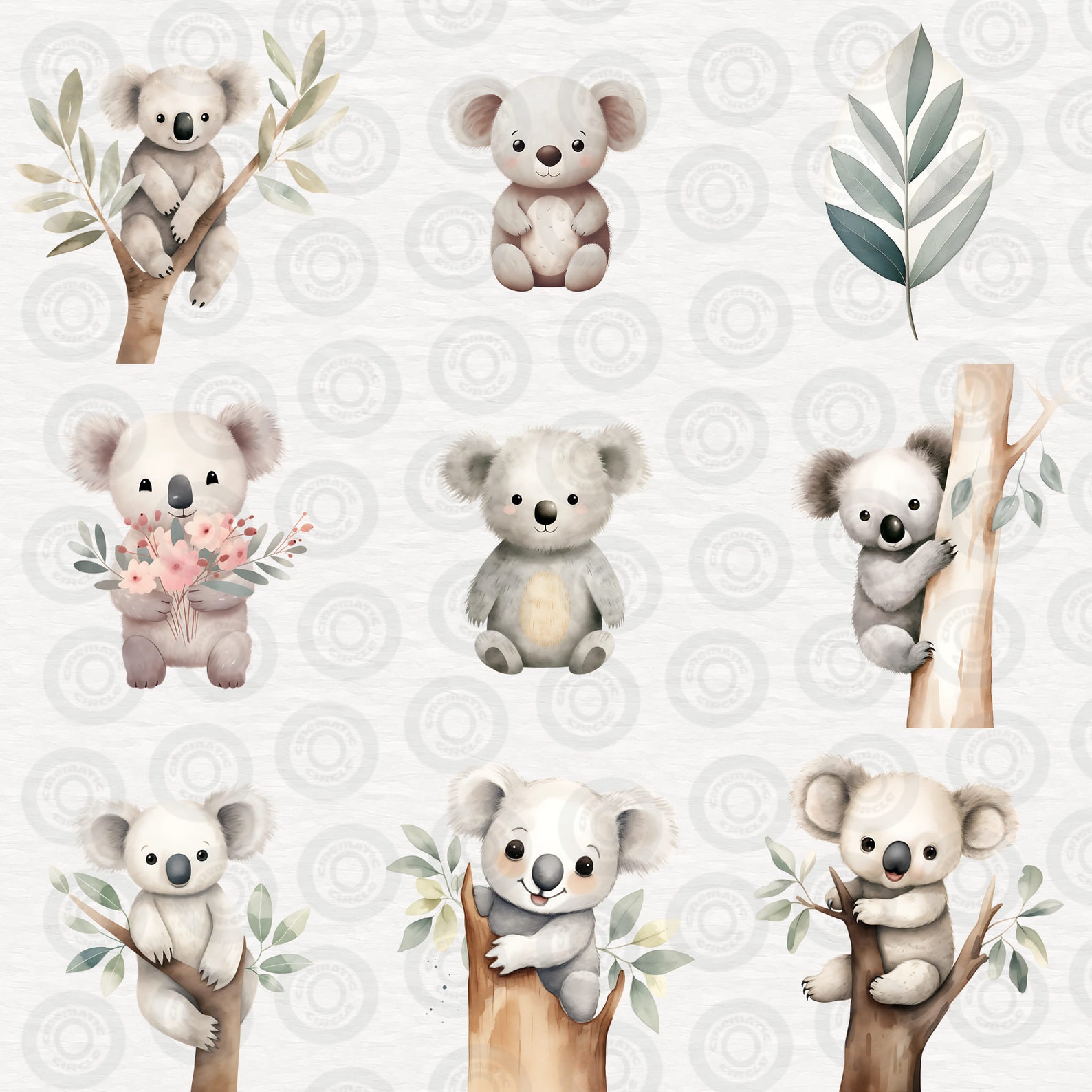Koala Clipart Bundle, Cute Koala Watercolor Png, Baby Koala, Baby ...