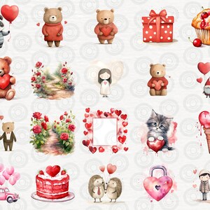 450+ MEGA Valentine Clipart Bundle, Watercolor Valentines Day, Cute ...