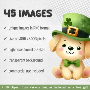 Lucky St Patricks Day Clipart Set, Cute St Patty's Day PNG, Shamrock ...