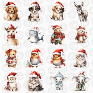 68 Christmas Animals Clipart Png, Christmas Gift Clipart, Winter ...