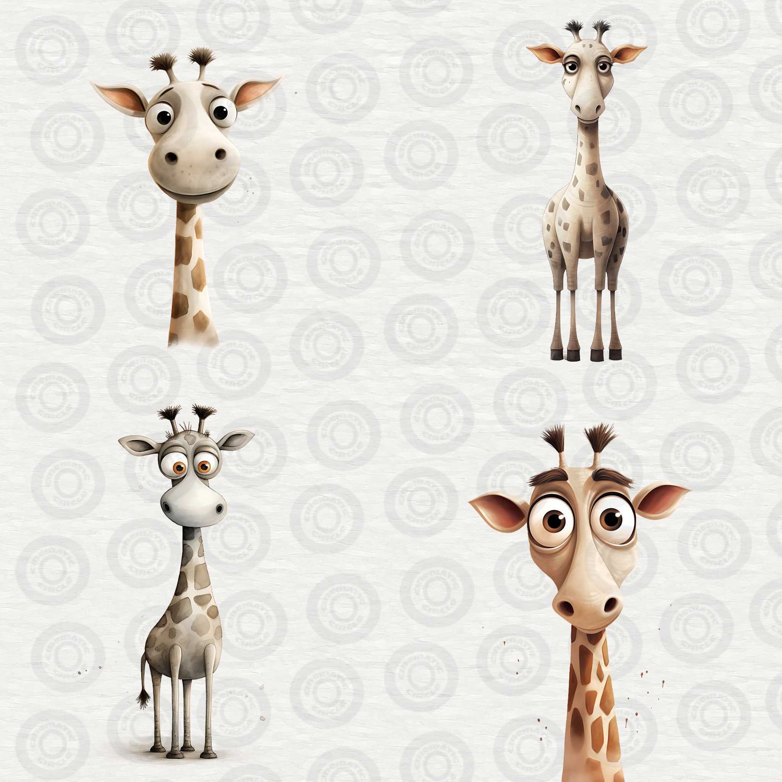 Funny Giraffe Clipart Bundle, Hilarious Giraffes Graphics, Cute and ...