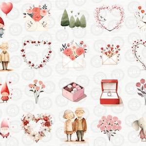 100 Cute Valentine Clipart Bundle, Valentines Day Pngs, Cute Animals ...