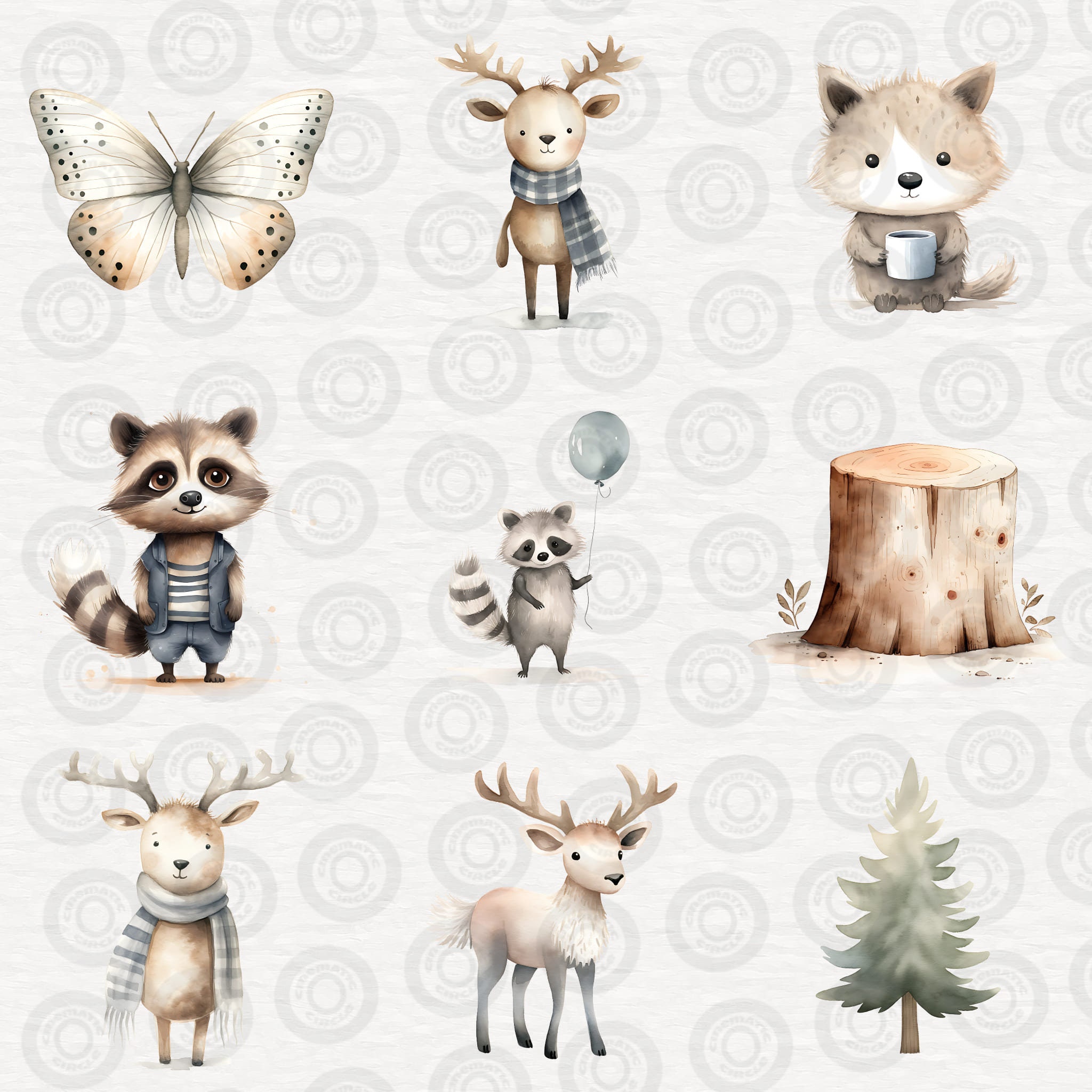 Forest Friends Clipart Bundle Watercolor Woodland Animals - Etsy Australia