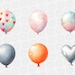 Colorful Balloons Clipart Bundle, Heart Balloon PNG, Glitter Balloon ...