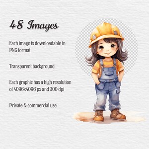 48 Cute Construction Clipart Bundle, Watercolor Construction Site, Kids ...