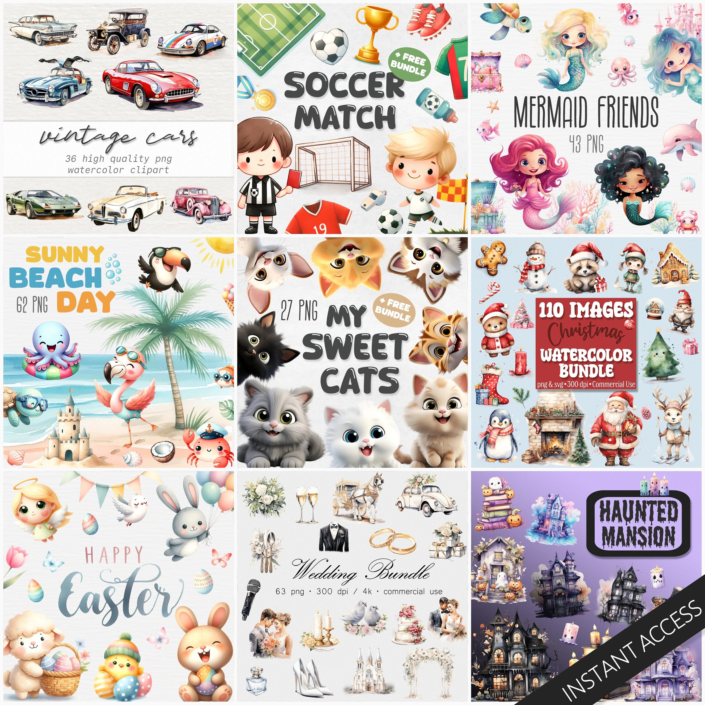 Whole Shop Mega Clipart Bundle, Image Files & Designs, High Quality PNG ...
