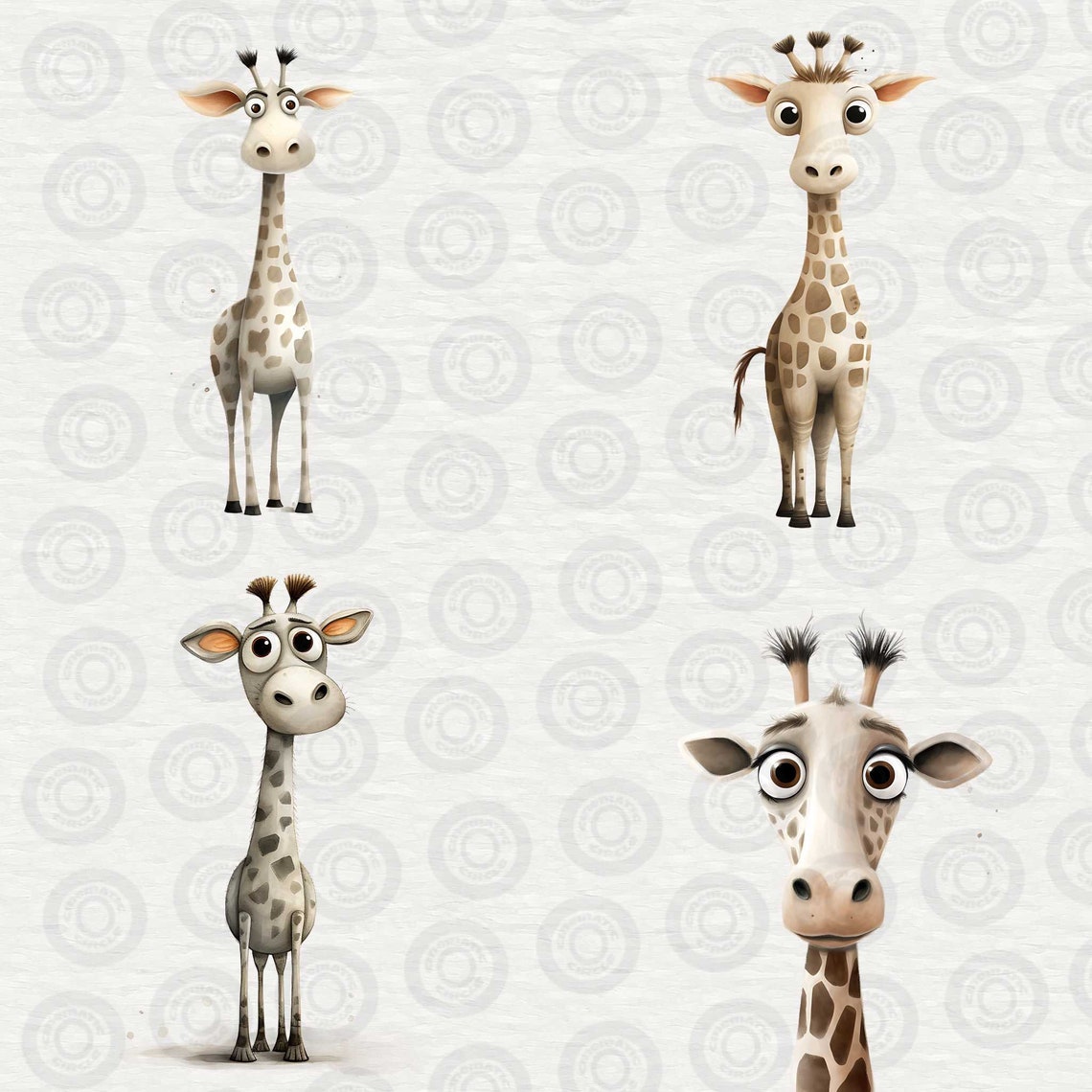 Funny Giraffe Clipart Bundle, Hilarious Giraffes Graphics, Cute and ...