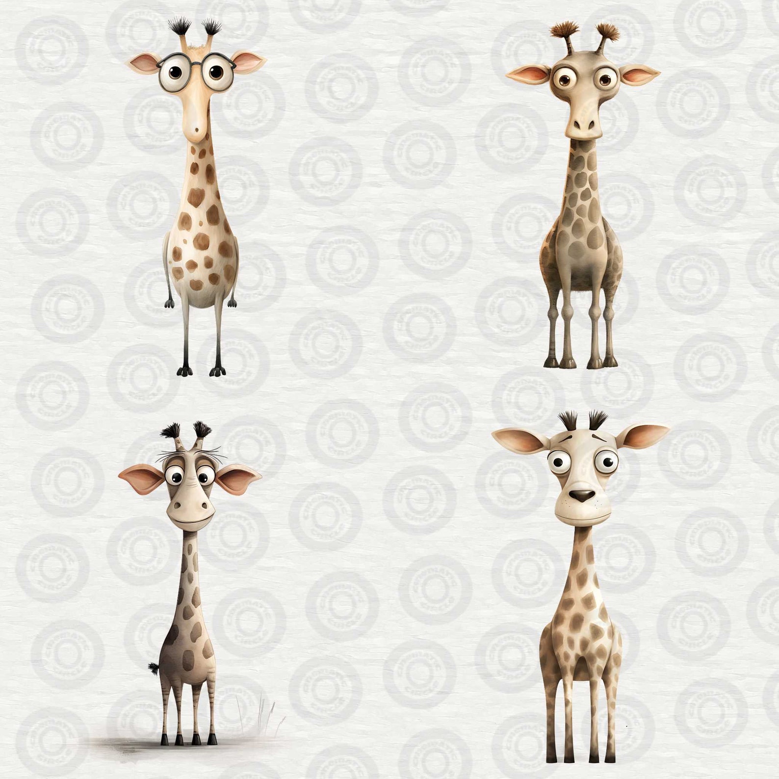 Funny Giraffe Clipart Bundle, Hilarious Giraffes Graphics, Cute and ...