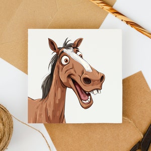 Crazy and Funny Horse Clipart Bundle, Horse Portrait, Cartoon Horses ...