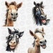 Funny and Crazy Horse Clipart Bundle, Horses PNG, Watercolor Foal ...