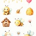 Honey Bee Clipart Bundle, Watercolor Bees Clip Art, Cute Bumblebee PNG ...