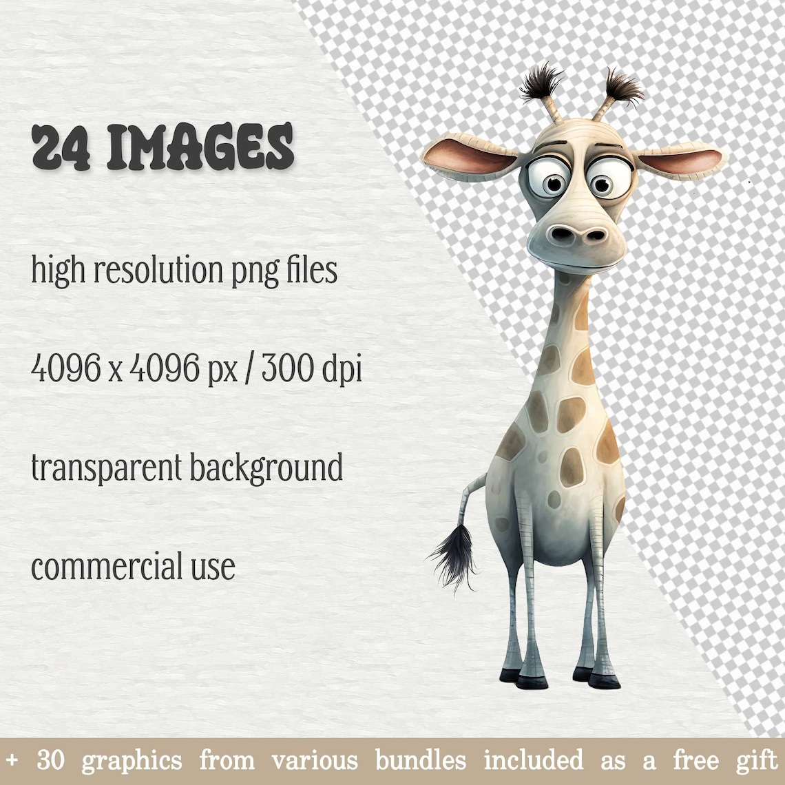 Funny Giraffe Clipart Bundle, Hilarious Giraffes Graphics, Cute and ...