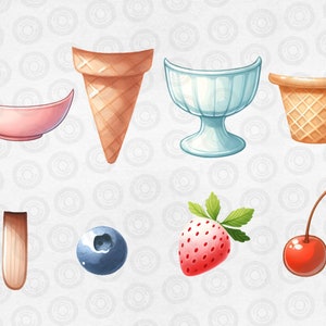 Tasty Ice Cream Clipart Bundle, Ice Cream Builder DIY, Popsicle PNG ...