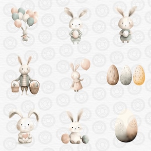 Cute Easter Bunny Clipart, Easter Clipart Bundle, Bunnies Clipart ...