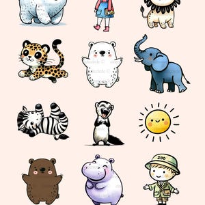 Welcome to the Zoo Clipart Bundle, Safari Animals PNG, Kids Zoo Trip ...