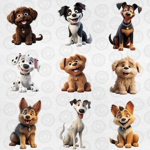 Cute Dogs Clipart Bundle, Cute Puppy PNG, Cartoon Dog, 27 High Quality ...