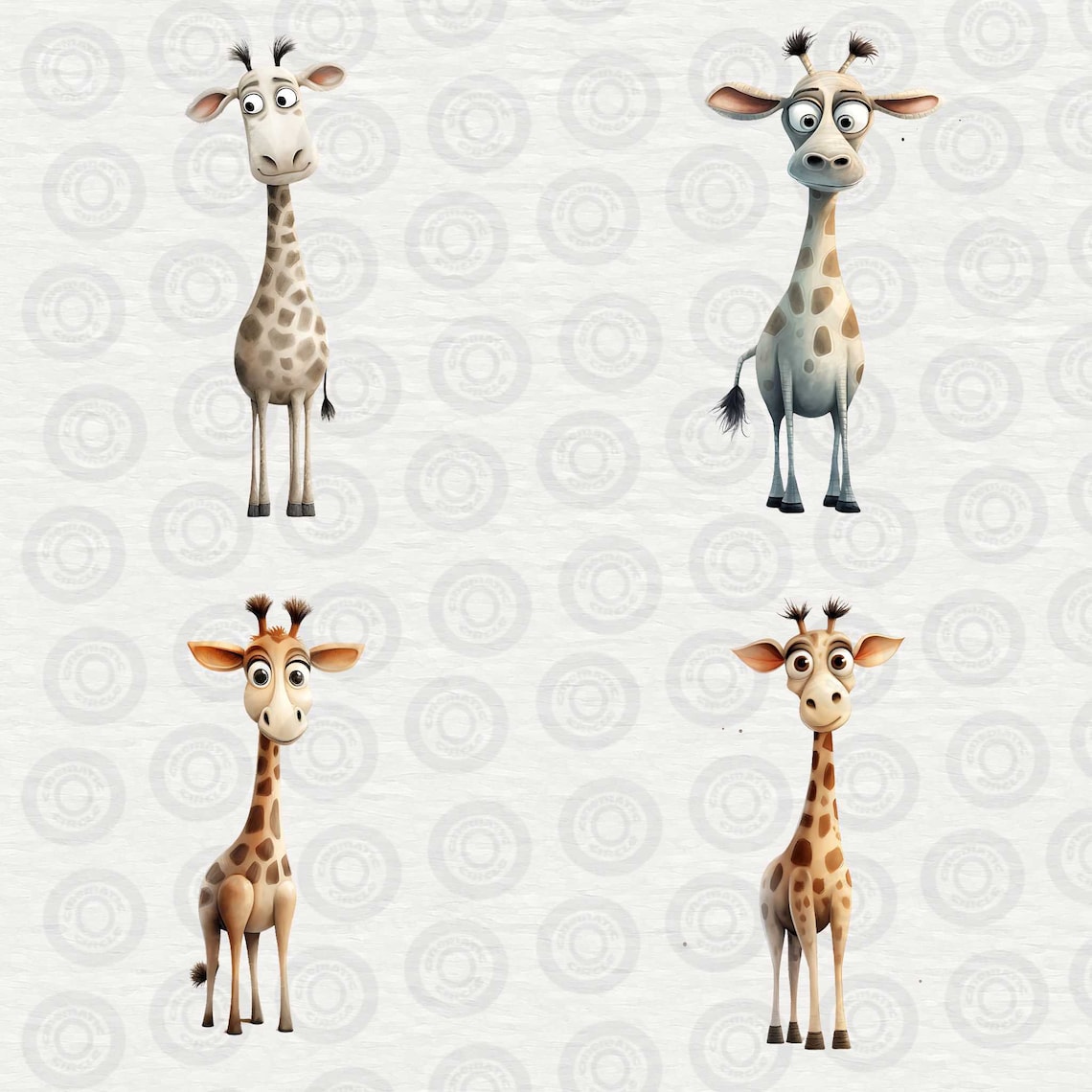 Funny Giraffe Clipart Bundle, Hilarious Giraffes Graphics, Cute and ...