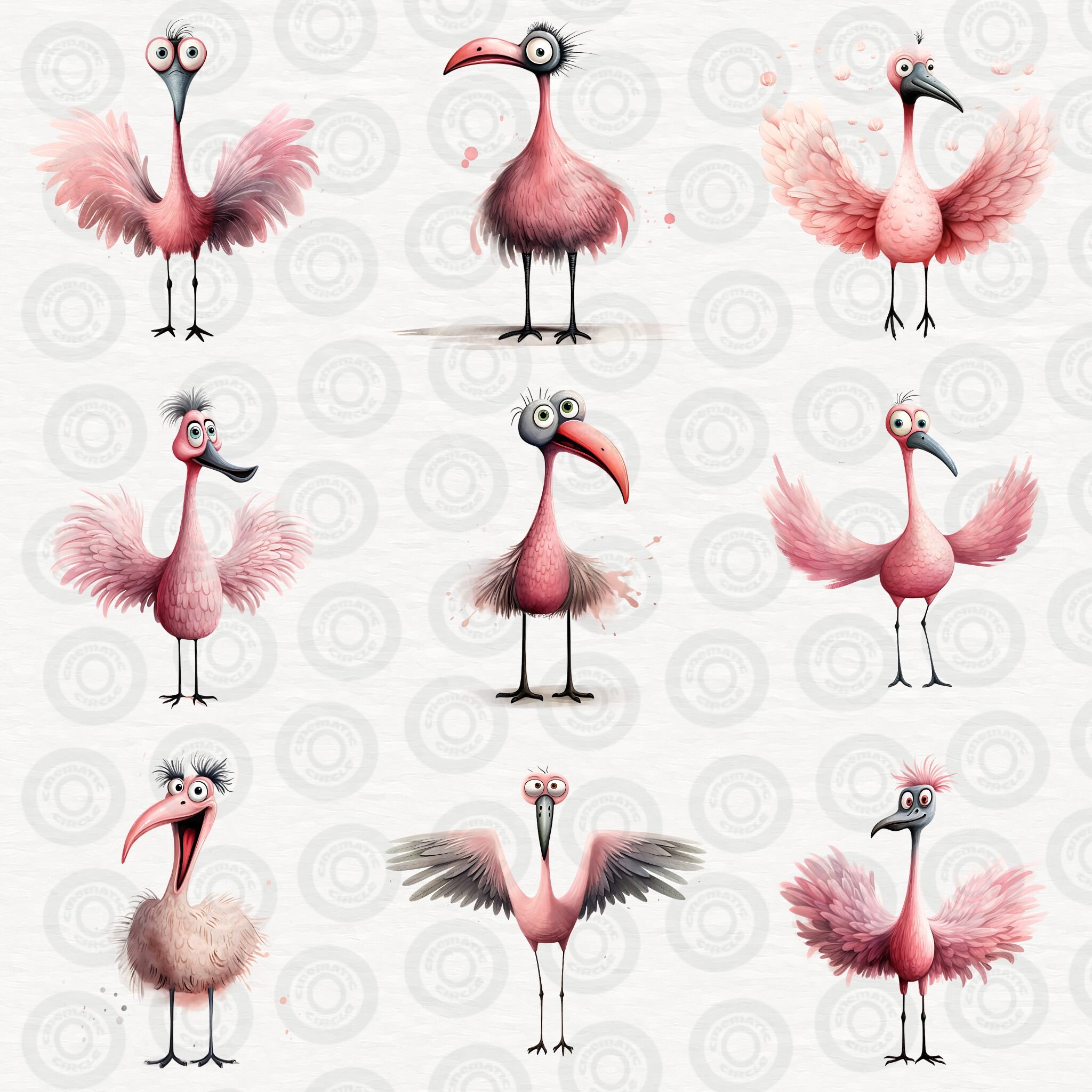 Funny Flamingo Clipart Bundle Cute Flamingos Graphics Crazy - Etsy