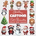 Christmas Clipart Bundle, Cartoon Bundle, Cute Character, Santa, Cute ...