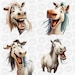 Funny and Crazy Horse Clipart Bundle, Horses PNG, Watercolor Foal ...