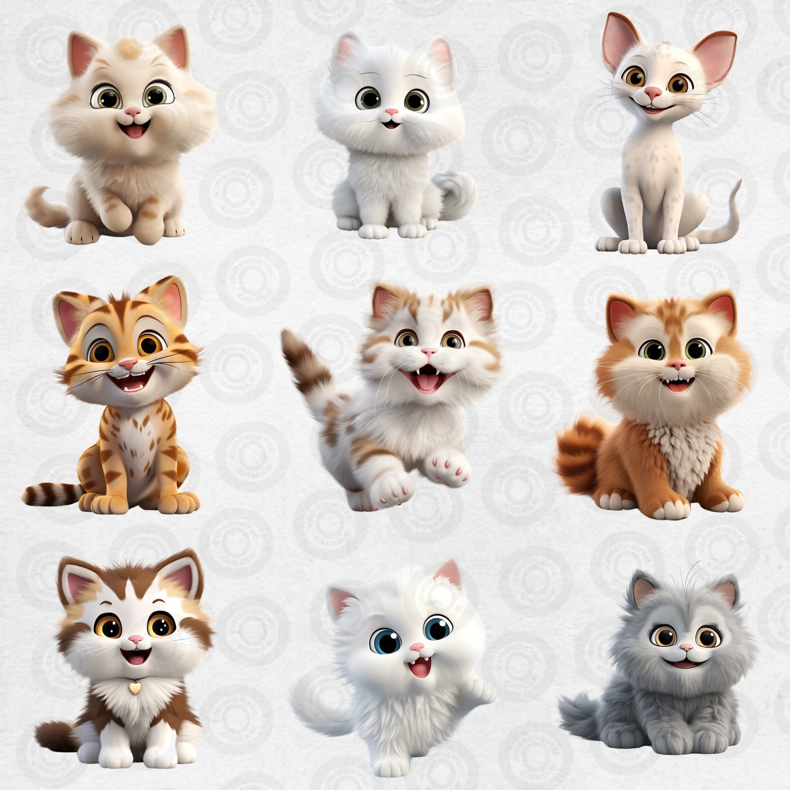My Sweet Cats Clipart Bundle, Cute Cat PNG, Kitten Graphics, Happy Baby ...