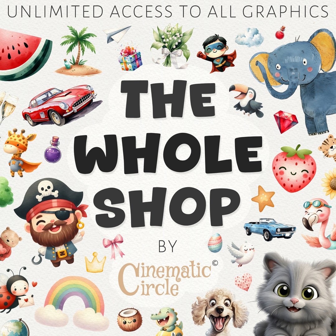 Whole Shop Mega Clipart Bundle, Image Files & Designs, High Quality PNG Collection, T-shirt ...