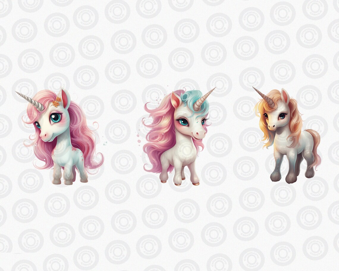 Cute Unicorn Clipart Kawaii Clipart Unicorn PNG Magical - Etsy