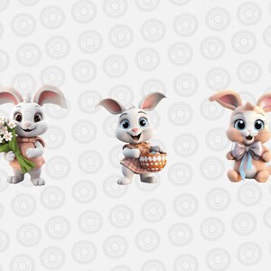 Cute Easter Bunny Clipart, Easter Clipart Bundle, Bunnies Clipart ...