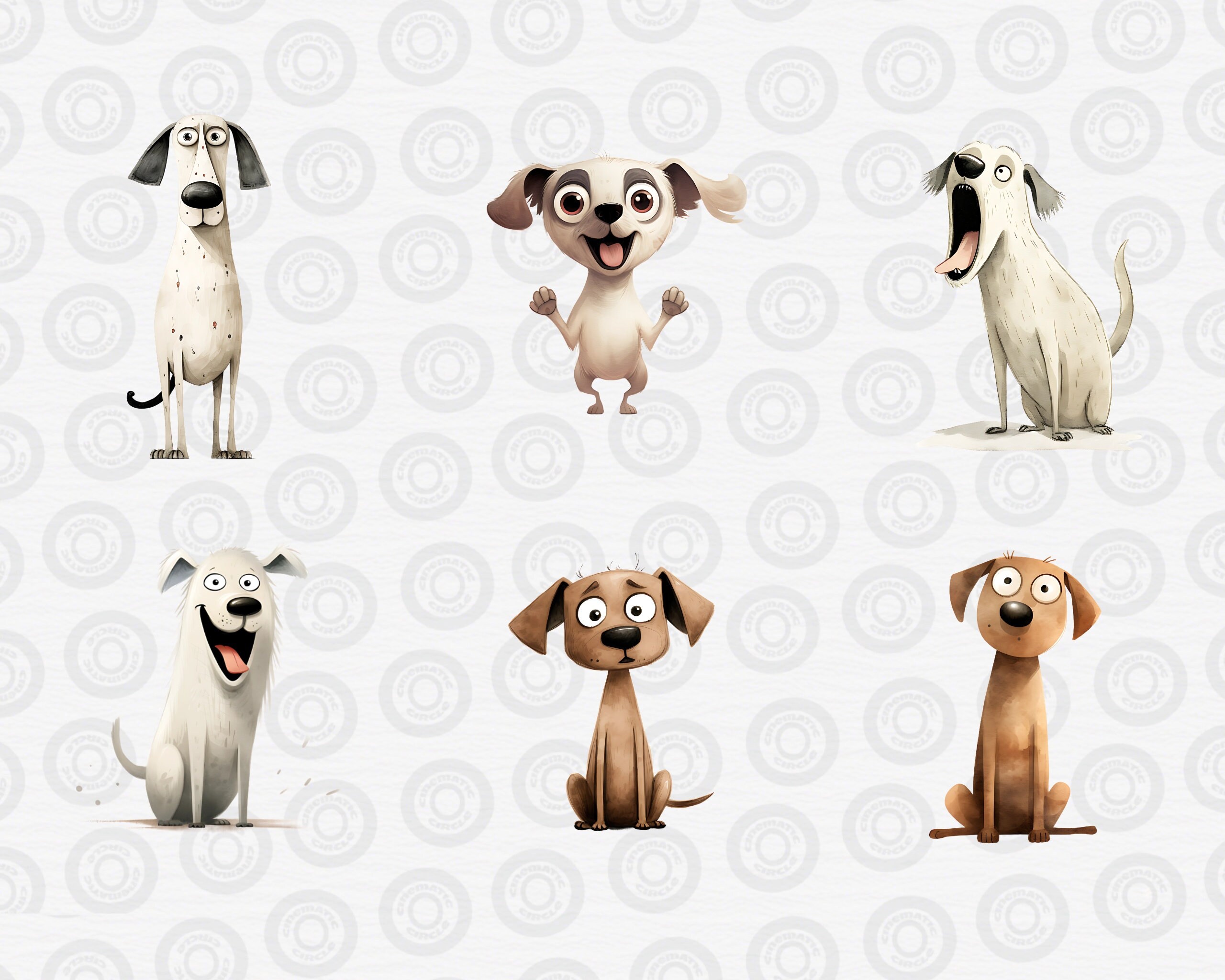 Funny and Cute Dogs Clipart Bundle, Dog PNG, Cartoon Dog, Watercolor ...