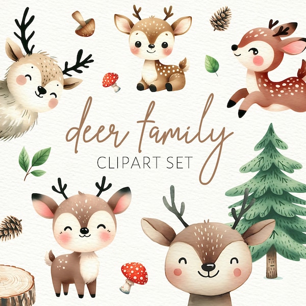 Deer Clipart - Etsy