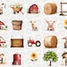 78 Cute Farm Clipart Bundle, Happy Farm Animals, Watercolor Digital ...