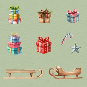 DIY Christmas Tree Clipart Bundle, Pine Tree PNG, Watercolor Winter ...
