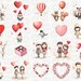 100 Cute Valentine Clipart Bundle, Valentines Day Pngs, Cute Animals ...