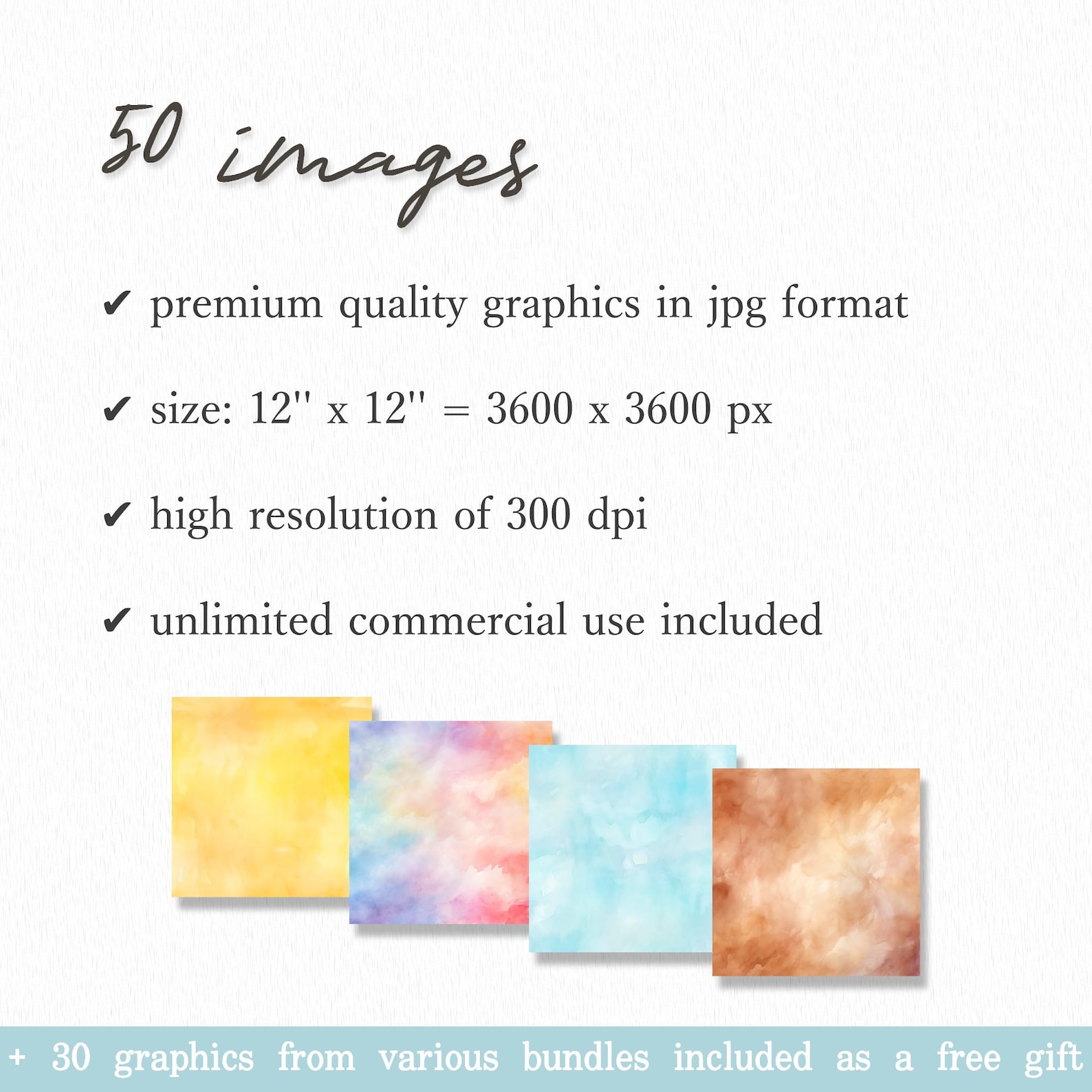Pastel Watercolor Digital Paper Set, Seamless Watercolor Graphics, Soft ...