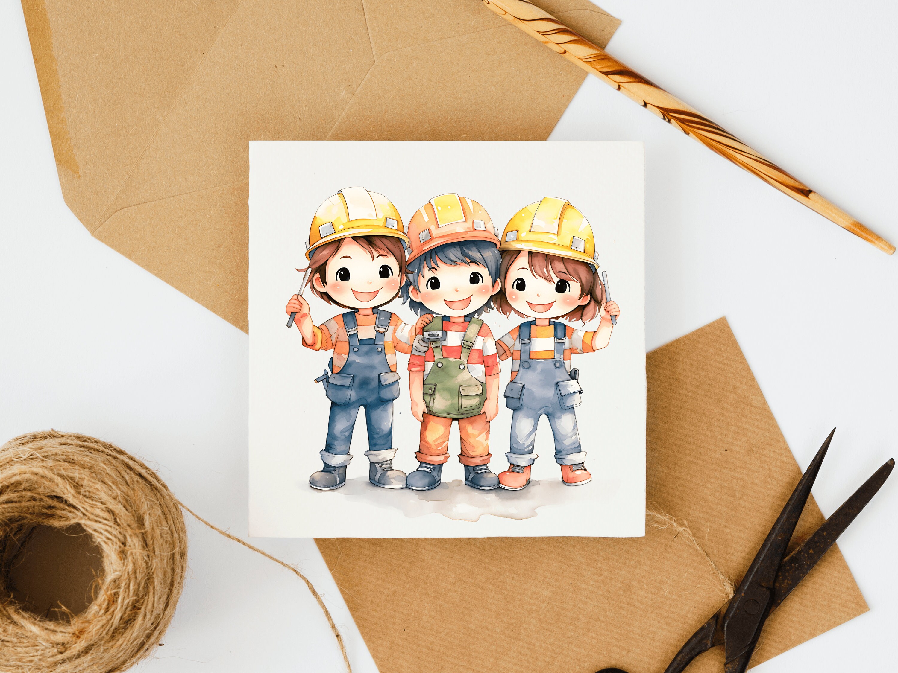 48 Cute Construction Clipart Bundle, Watercolor Construction Site, Kids ...