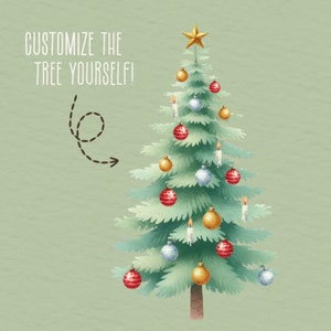 DIY Christmas Tree Clipart Bundle, Pine Tree PNG, Watercolor Winter ...