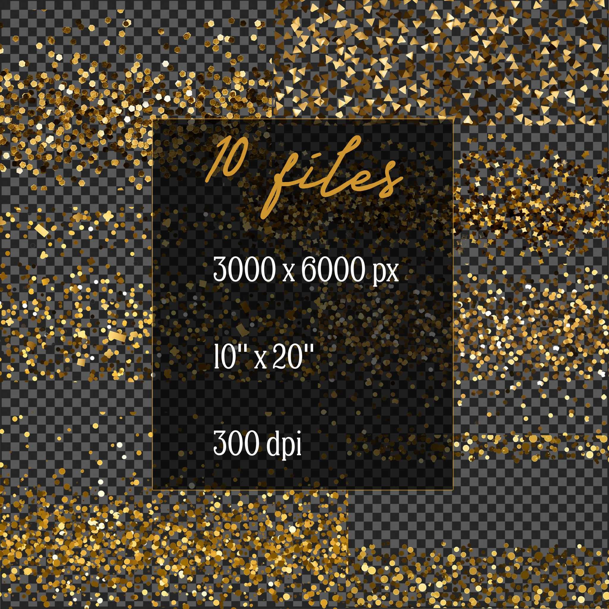 Gold Glitter Borders Clipart Bundle Gold Glitter and Confetti - Etsy