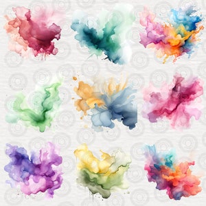 Pastel Watercolor Splash Clip Art Bundle, Color Splash Png, Colorful ...