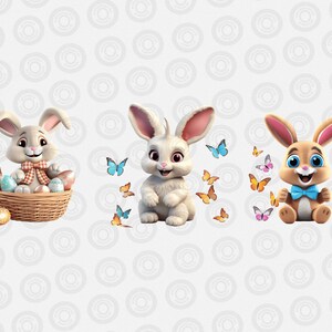 Cute Easter Bunny Clipart, Easter Clipart Bundle, Bunnies Clipart ...