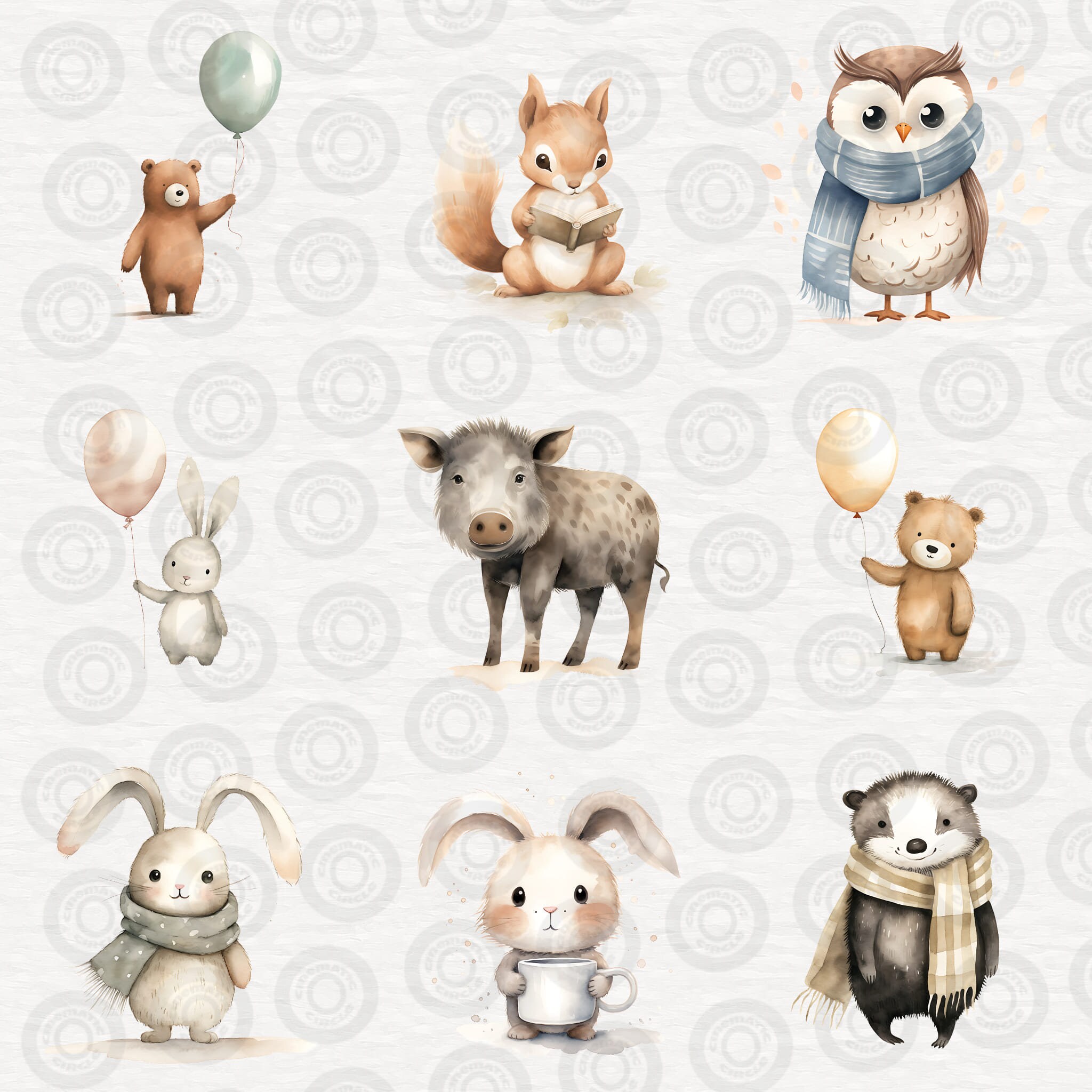 Forest Friends Clipart Bundle Watercolor Woodland Animals - Etsy