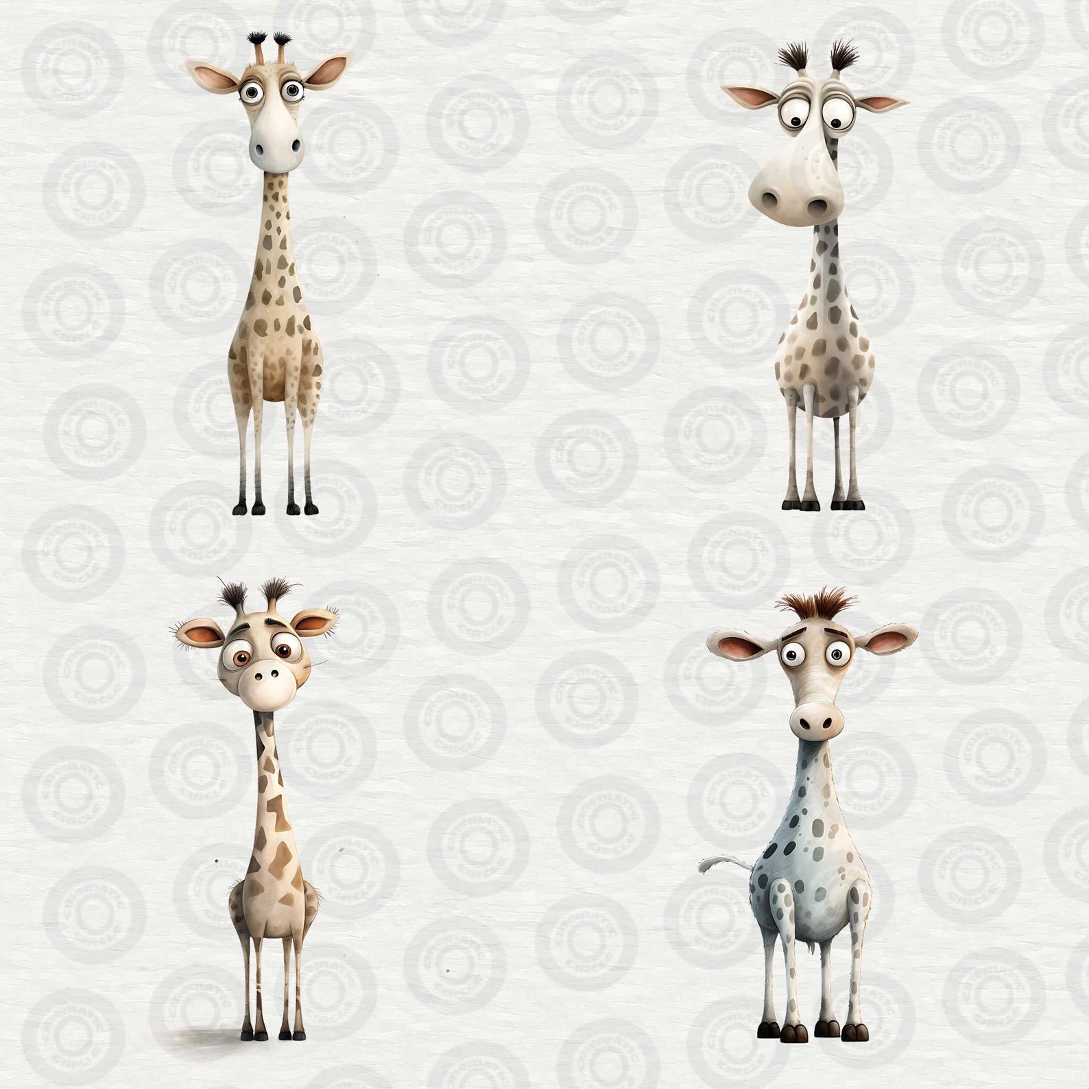 Funny Giraffe Clipart Bundle, Hilarious Giraffes Graphics, Cute and ...