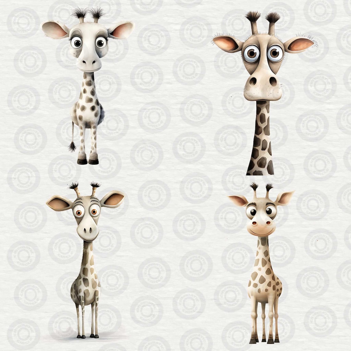 Funny Giraffe Clipart Bundle, Hilarious Giraffes Graphics, Cute and ...
