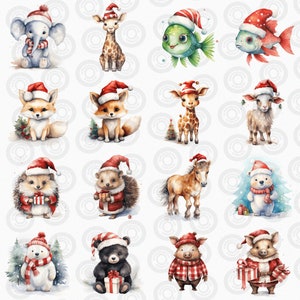 68 Christmas Animals Clipart Png, Christmas Gift Clipart, Winter ...