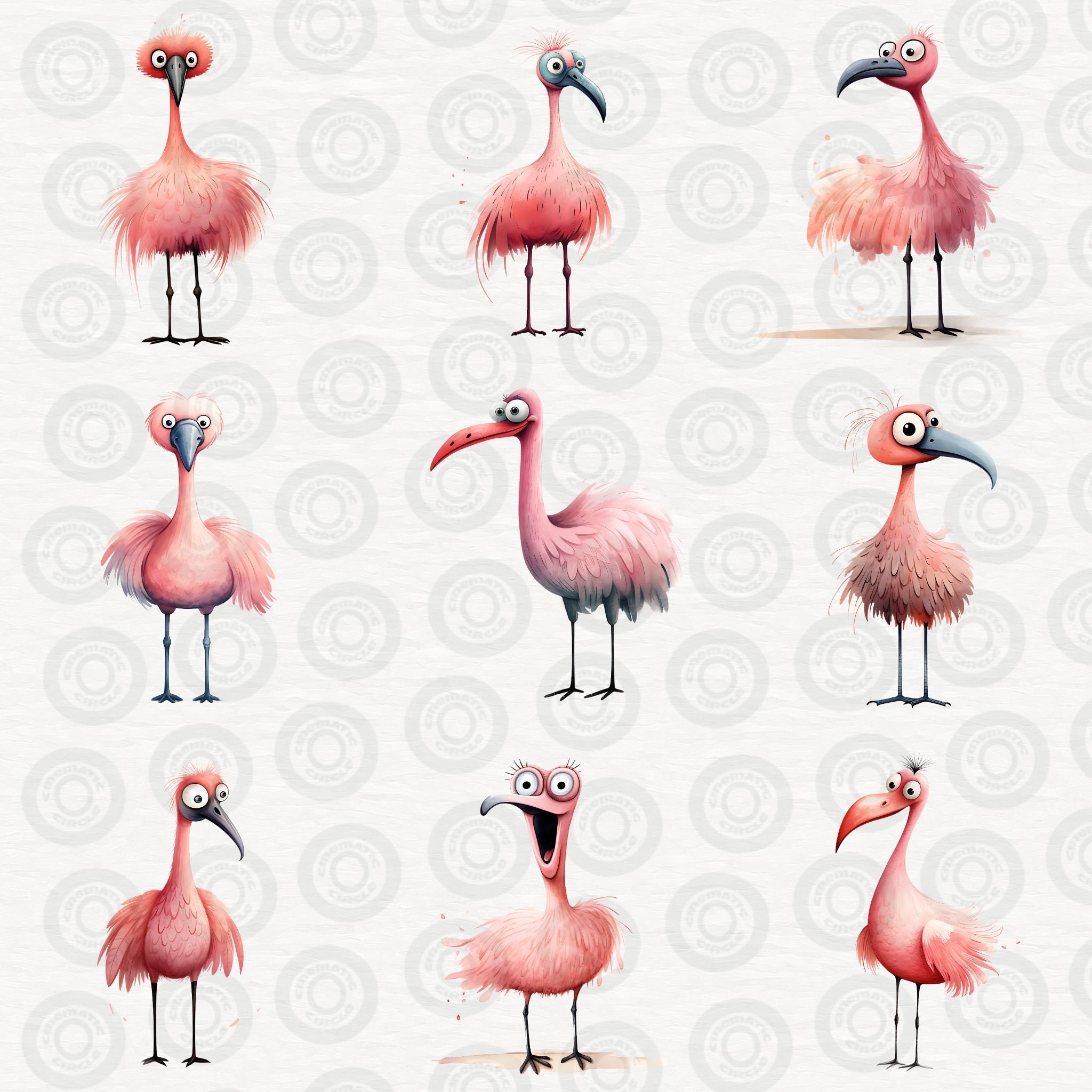 Funny Flamingo Clipart Bundle Cute Flamingos Graphics Crazy - Etsy