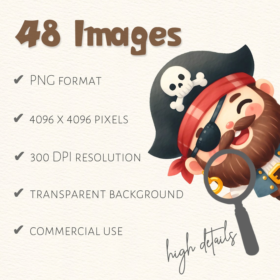 Pirate Adventure Clipart Bundle, Cute Pirates PNG, Pirate Ship, Ocean ...