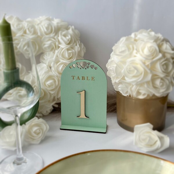 Green Table Number - Etsy
