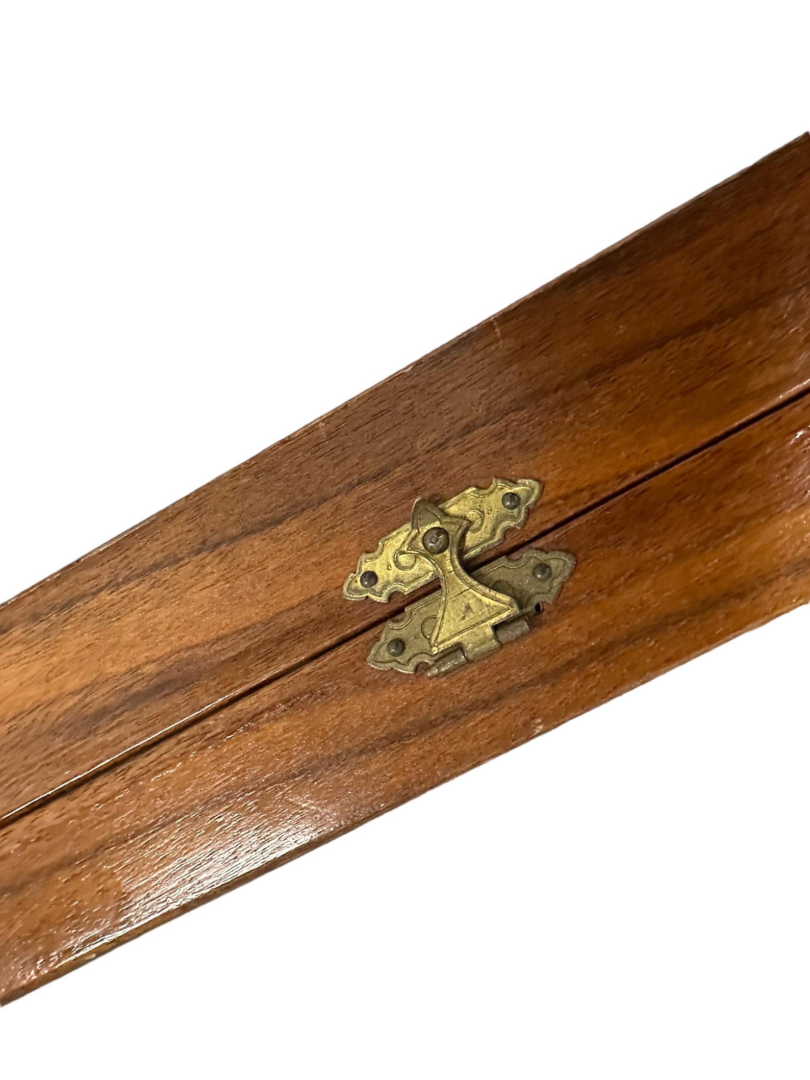 Vintage Hand Crafted Wooden Pool Cue Box With Brass Piano Hinge ...