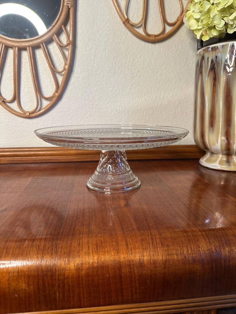 Vintage Wexford Anchor Hocking Clear Cake Plate - Etsy