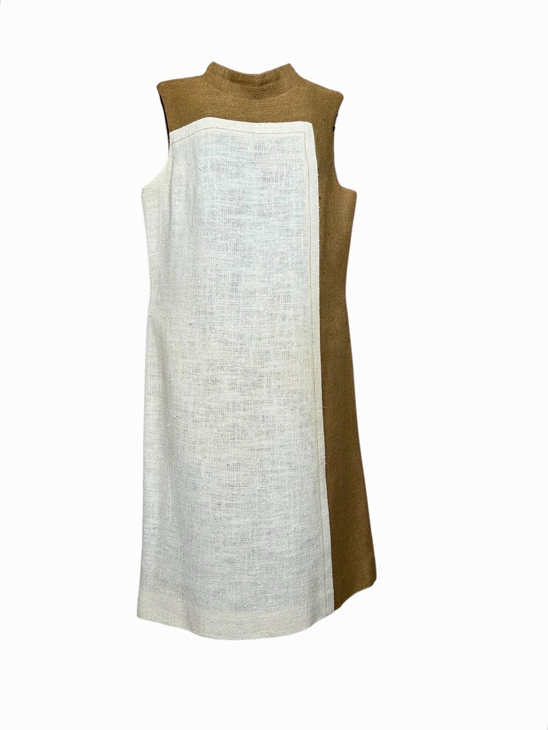 60s Linen Shift Dress: Alison Ayers Vintage Two-tone Mod - Etsy